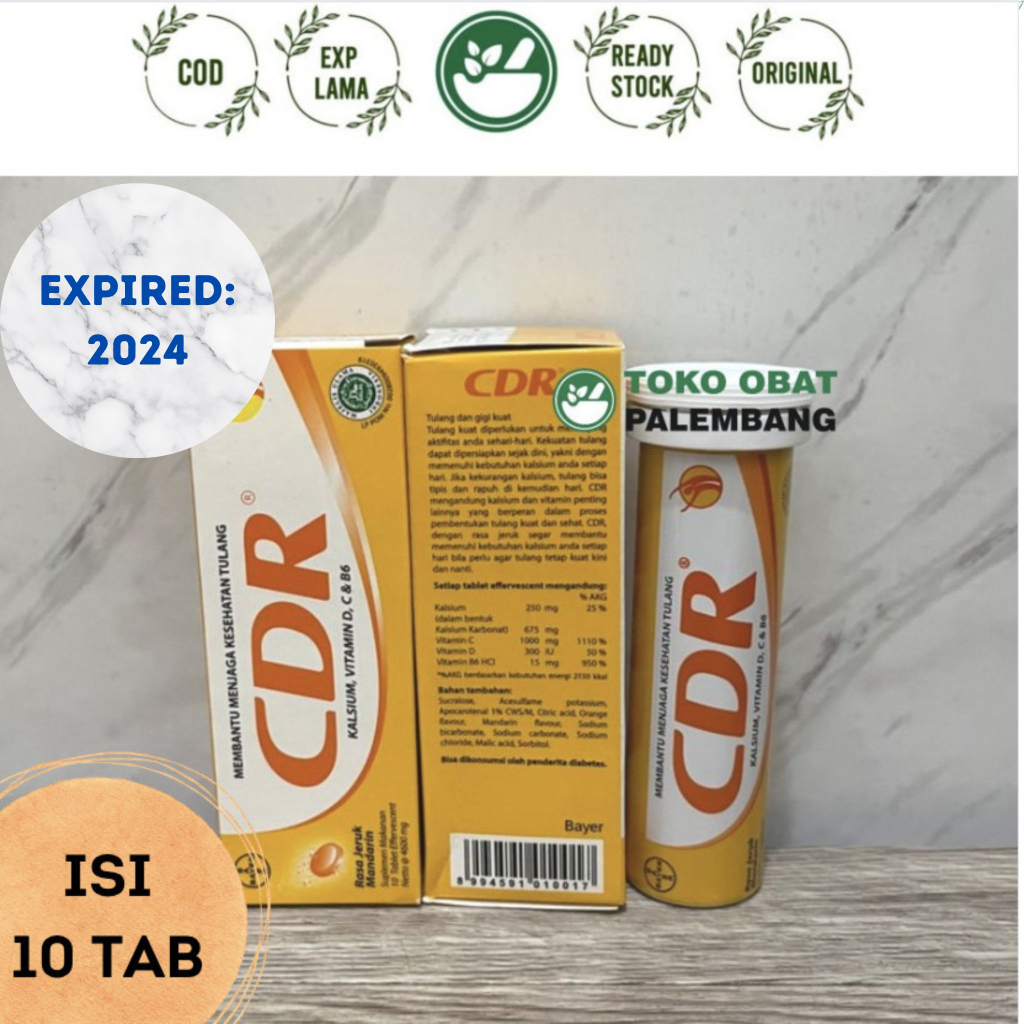Jual CDR 10 TABLET CALCIUM D BAYER RASA JERUK KALSIUM VITAMIN C D B ...