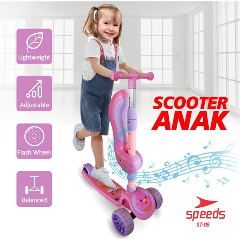 Jual Folding Scooter otoped with music whell lamp Folding Scooter ...