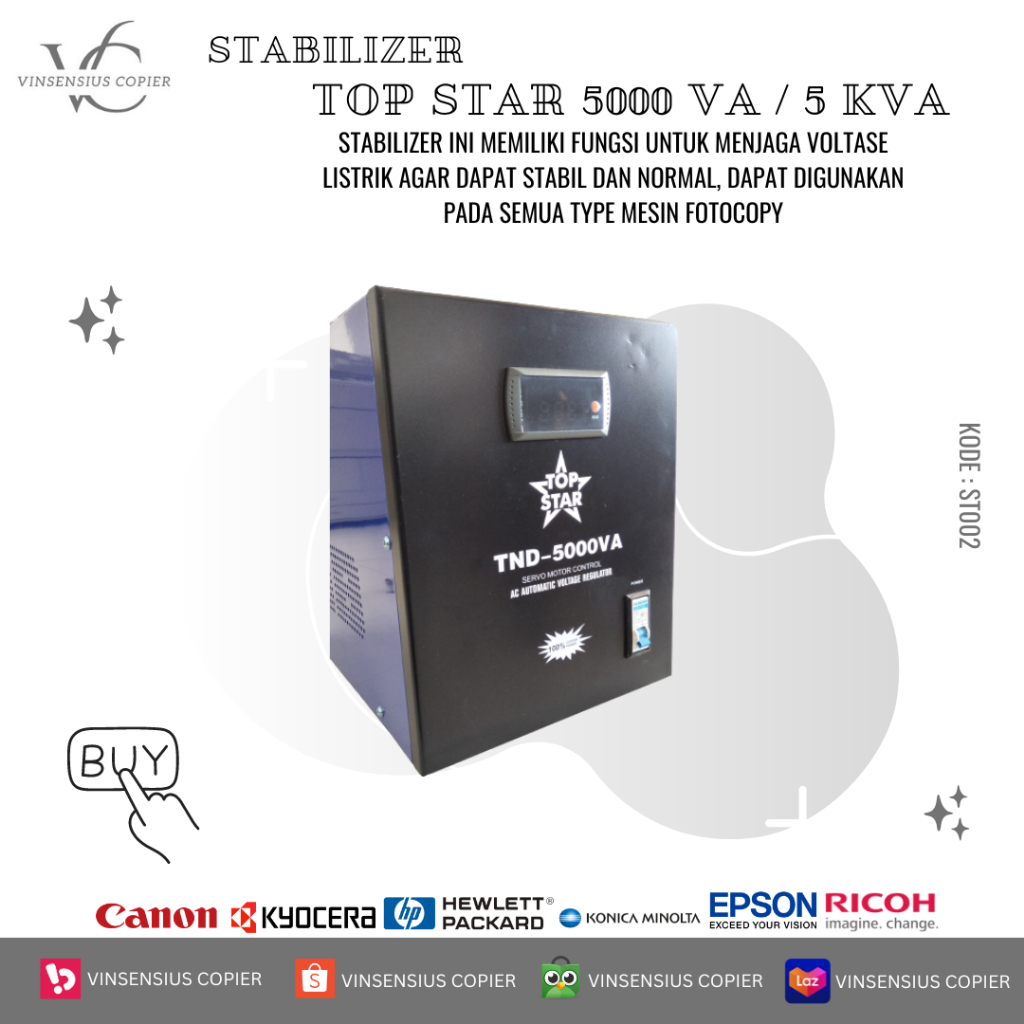 Jual STABILIZER TOP STAR 5000 VA / 5 KVA | Shopee Indonesia