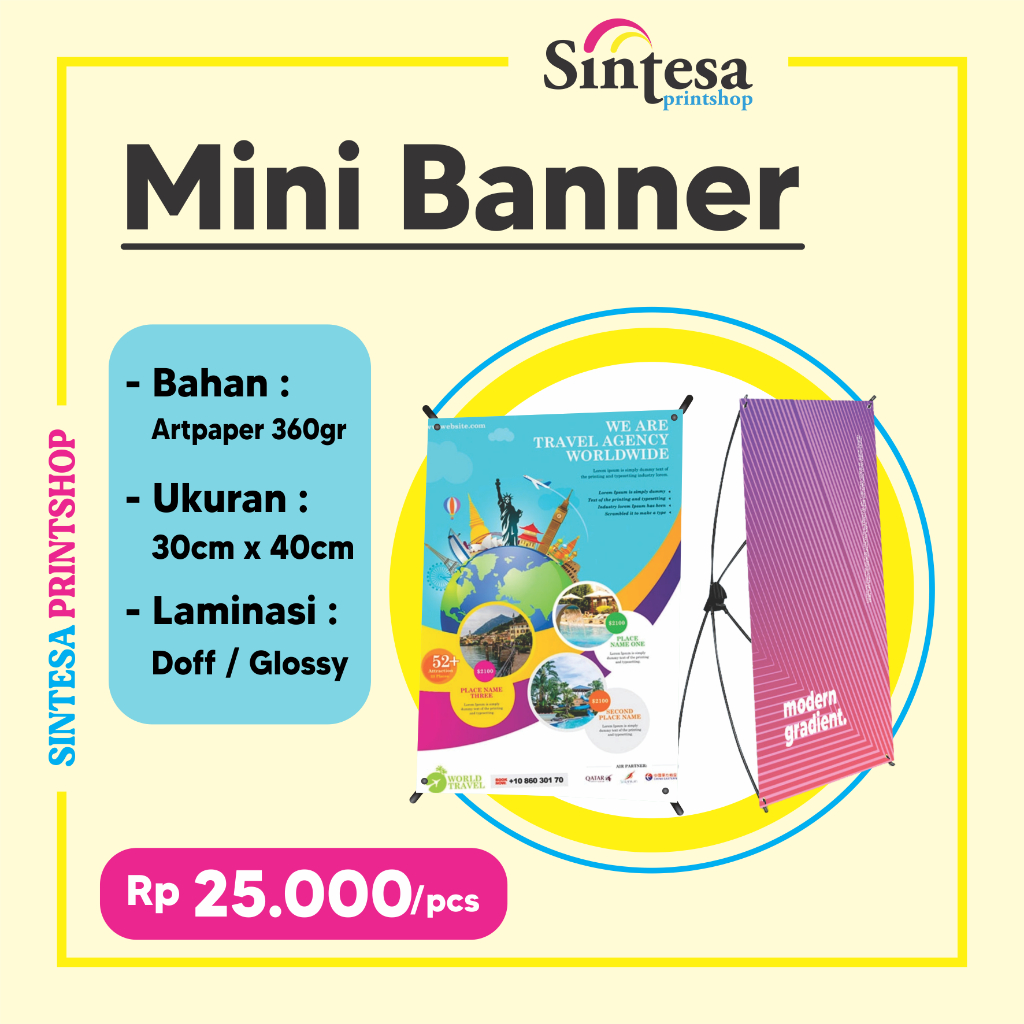 Jual Mini Banner Art Paper 360gsm 30cm x 40cm plus Tiang Stand | Shopee ...