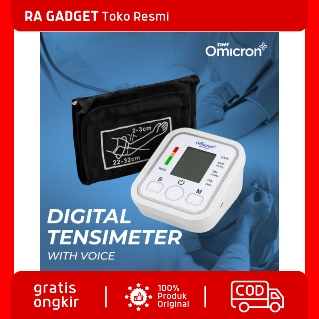Jual Pengukur Tekanan Darah Tensi Sphygmomanometer with Voice Digital ...