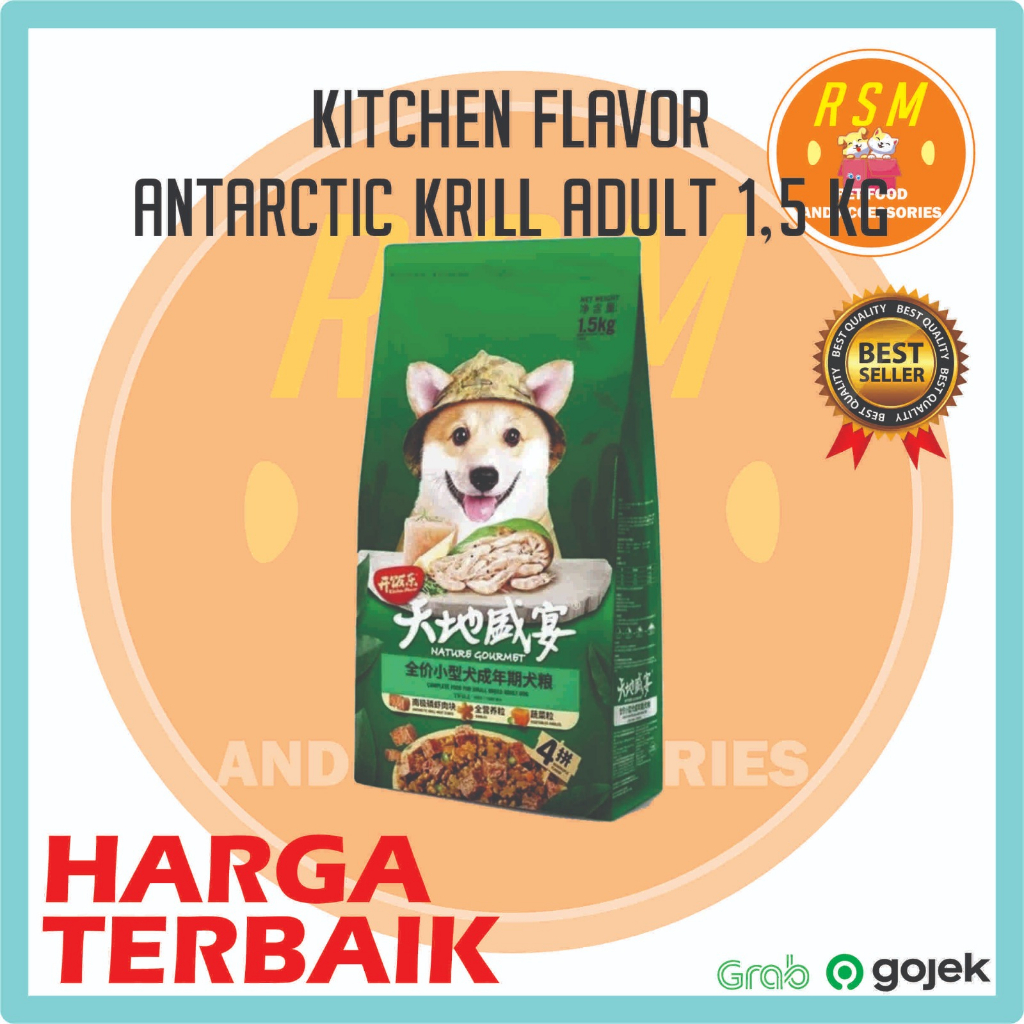 Jual KITCHEN FLAVOR 1.5Kg ANTARCTIC KRILL Small Breed Adult DOG FOOD ...