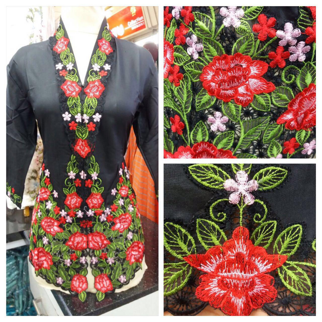 Jual KEBAYA ENCIM MOTIP BUNGA MELATI/kebaya seragam/kebaya motif/kebaya ...
