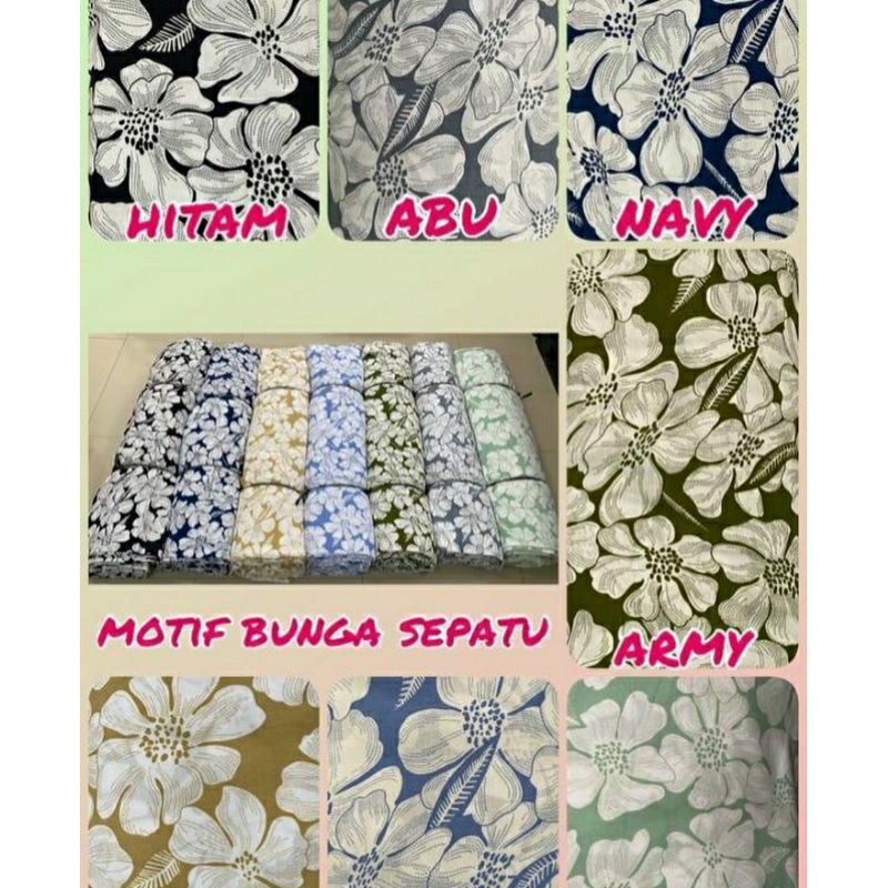 Jual KAIN RAYON MOTIF BUNGA SEPATU/KAIN MOTIF BUNGA/KAIN MURAH/KAIN ...