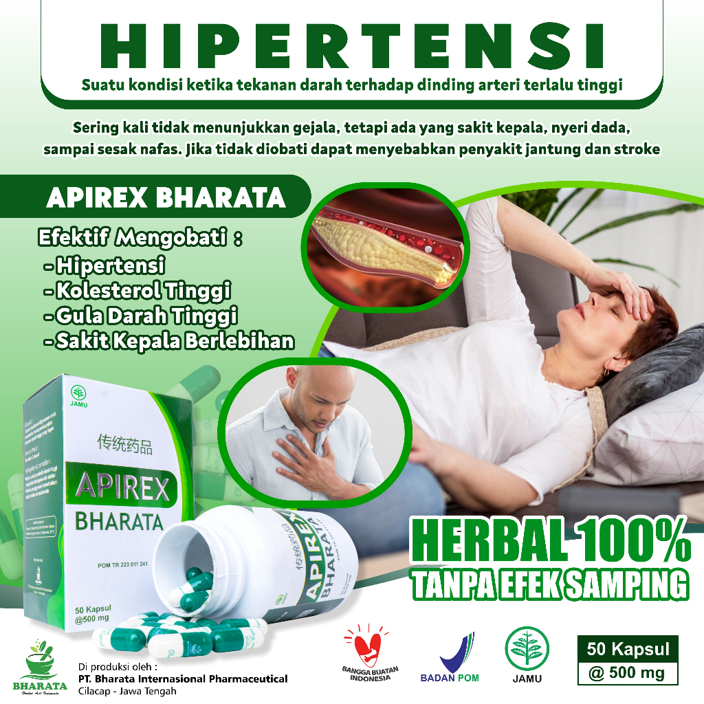 Jual Obat Vertigo Sakit Kepala Berlebihan Herbal Ampuh Apirex Bharata ...
