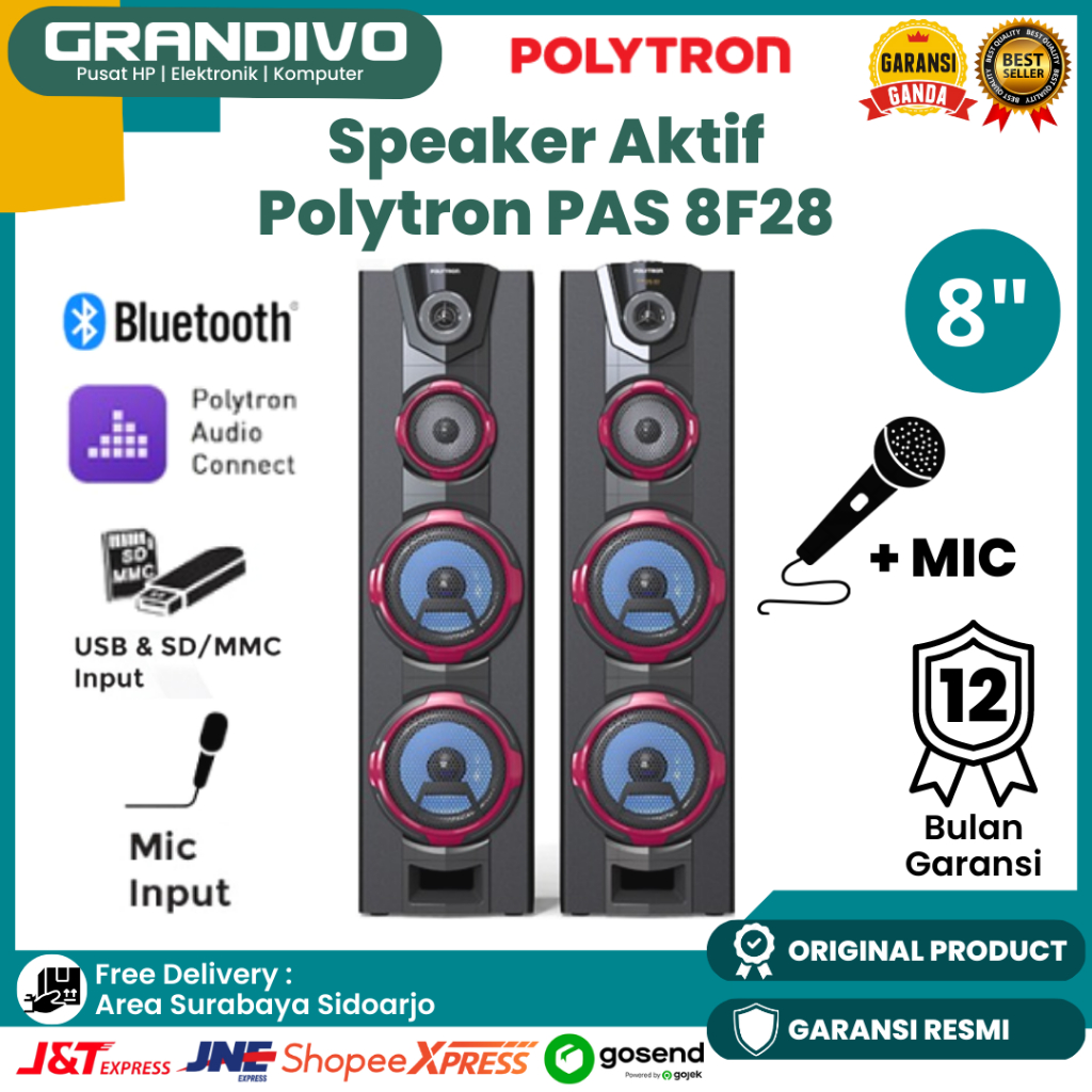 Jual Speaker Aktif Polytron Bluetooth 8FF28 Superbass Garansi Resmi ...
