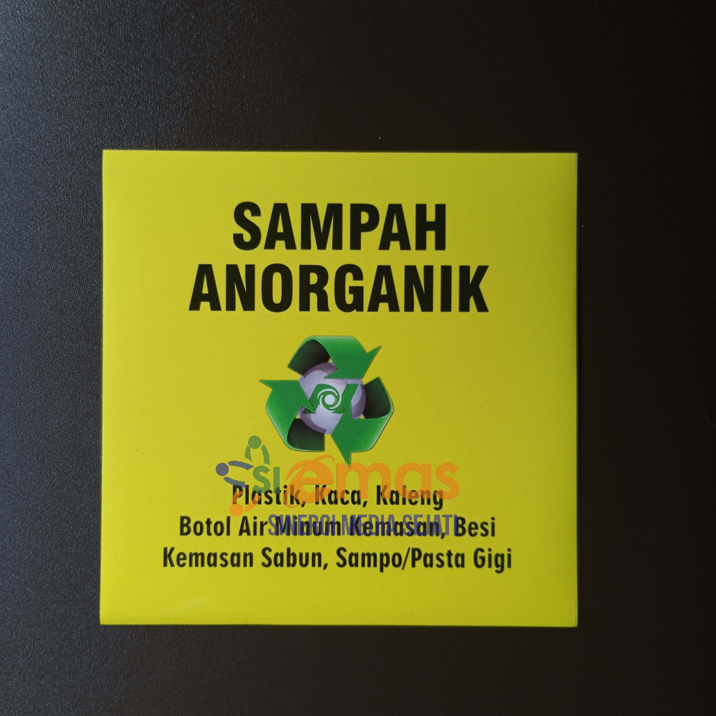 Jual Stiker Sampah Anorganik | Stiker Tempat Sampah | Stiker Laminating ...