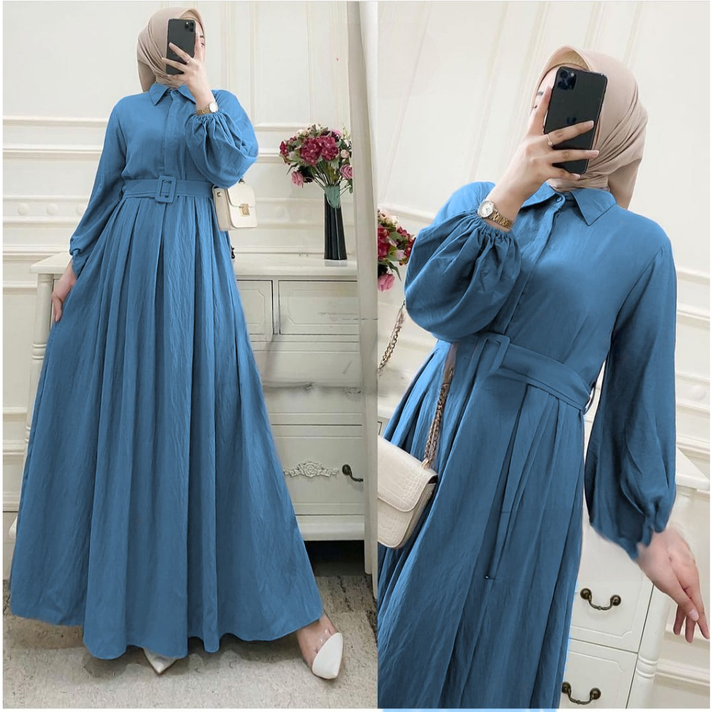 Jual Gamis Wanita Model Terbaru 2024 HANIKA DRESS CRINKLE PREMIUM Baju ...