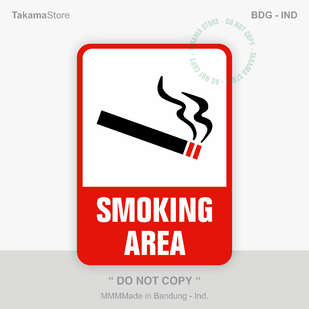 Jual Smoking area sign - Size 35cm x 50cm - Alumunium plate | Shopee ...