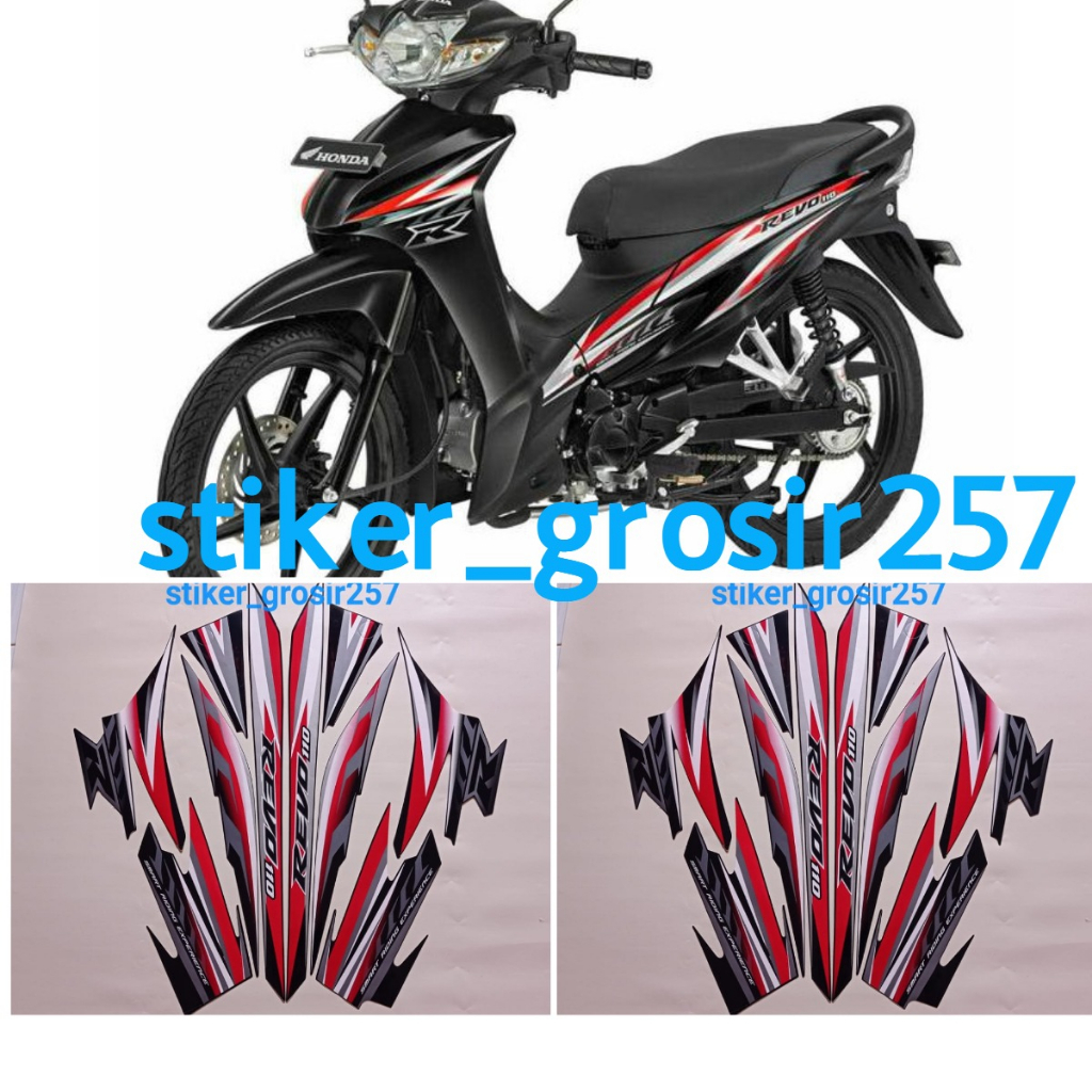 Jual STIKER STRIPING LIS LES BODY HONDA REVO ABSOLUTE CW 2011 HITAM ...