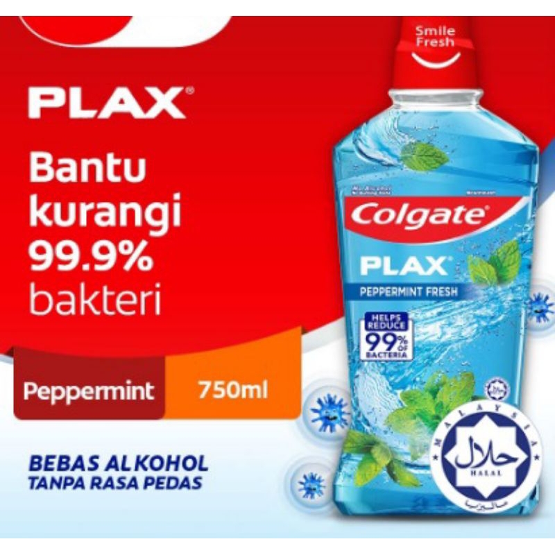 Jual Colgate Plax Mouthwash Peppermint 750ml - Obat Kumur | Shopee ...