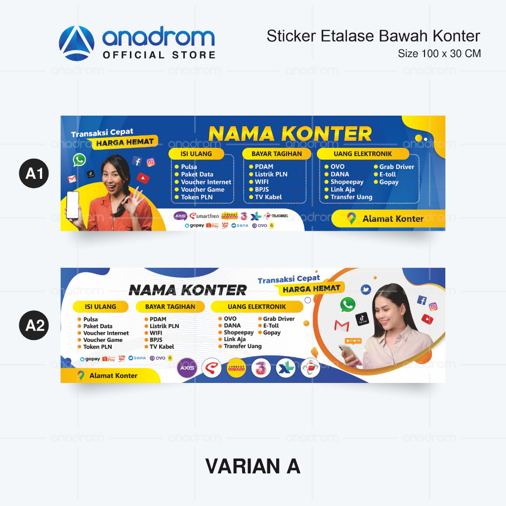 Jual Sticker Bawah Etalase Konter | Size 100 X 30 Cm | Anadrom 3409 ...