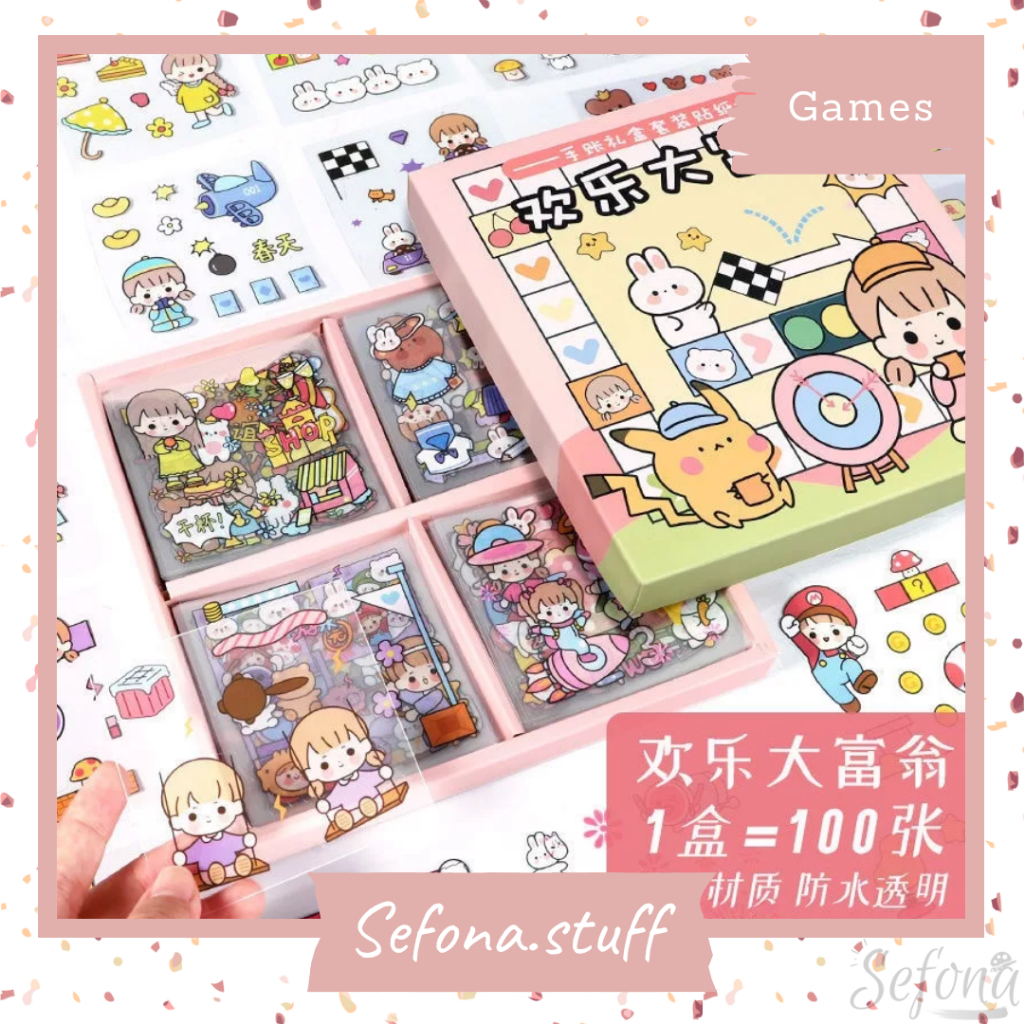 Jual [Part 1] 100 pcs Stiker Box Motif Kartun Momo, Bobo, Beruang Anti ...