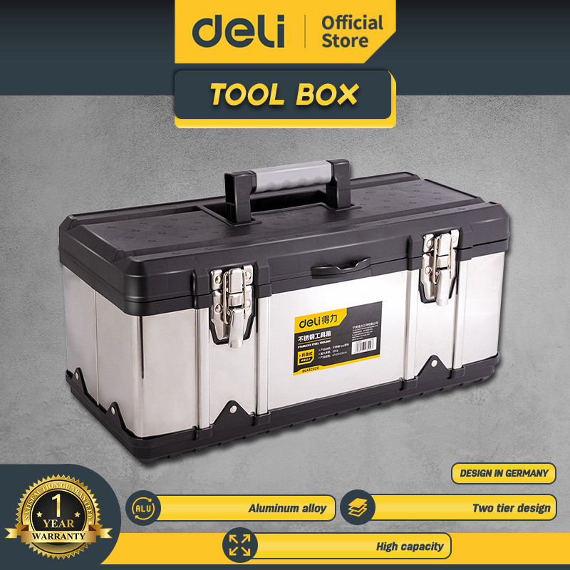 Jual Deli Tool Box / Kotak Perkakas Ukuran Besar 20" Material Baja ...