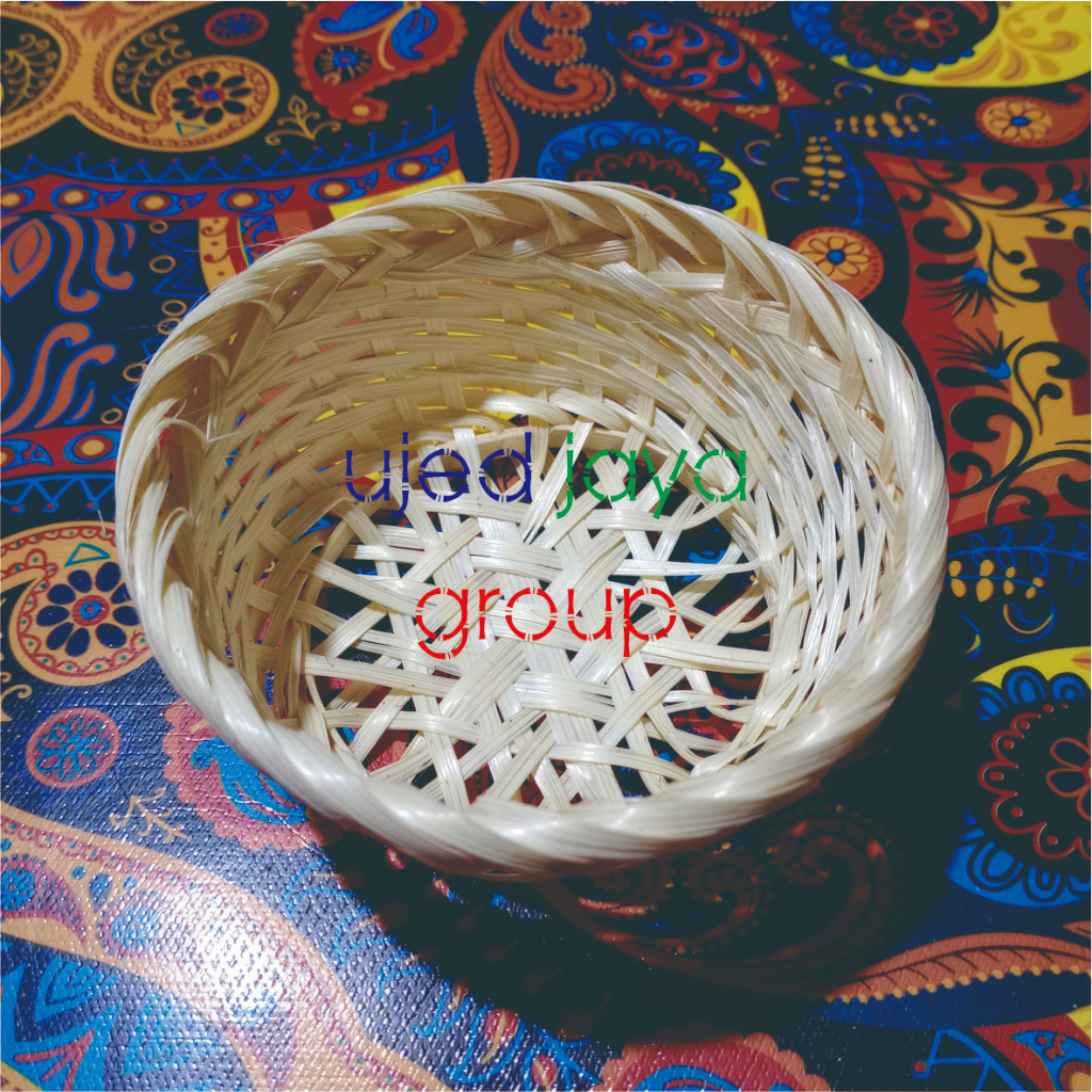 Jual Tempat makanan snack dari anyaman bambu bentuk bulat ukuran mini ...