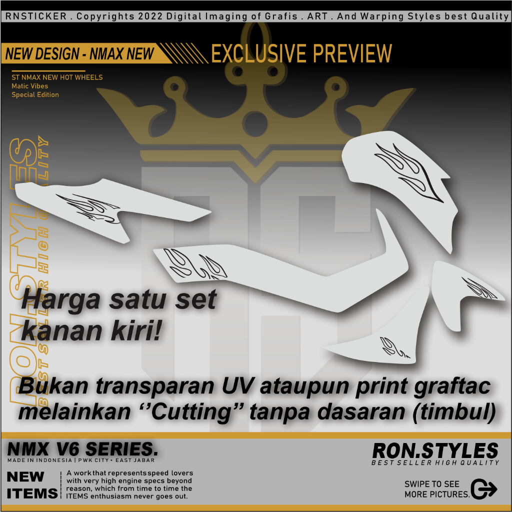 Jual V6 CUTTING STICKER STRIPING ALL NMAX NEW 2021-2023 MOTIF API HOT ...