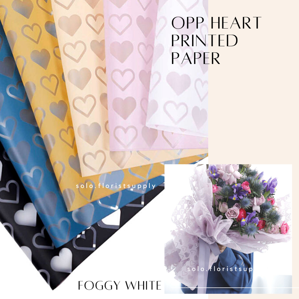 Jual (ECER) HEART SQUARE DOFF TRANSPARENT FLOWER WRAPPING KERTAS BUKET ...