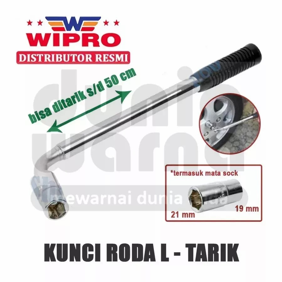 Jual Wipro Kunci Roda L Tarik Pelek Ban Mobil Wheel Wrench 19 21 mm | Shopee Indonesia
