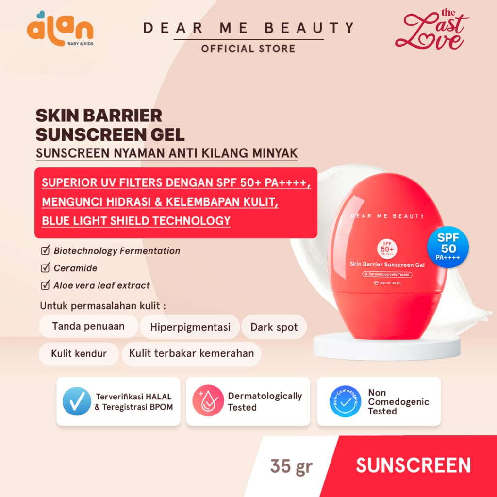 Jual Last Love Dear Me Beauty Skin Barrier Sunscreen Gel 35ml SPF 50 PA ...