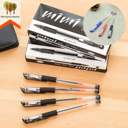 Jual Pulpen Tinta Mimi Warna Hitam Biru Merah Ballpoint Stationery For ...