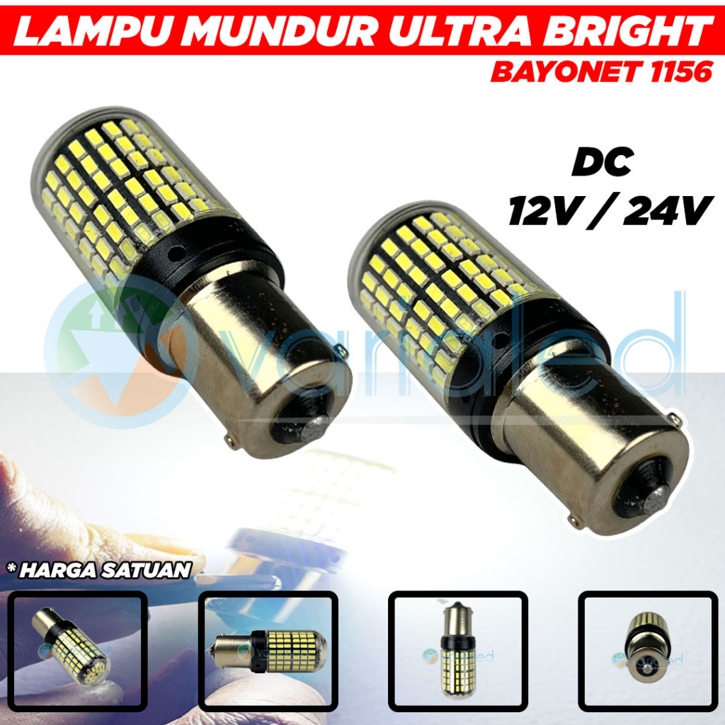 Jual Lampu Mundur Sein Sen Led Bayonet 1156 Ultra Bright Putih 12V 24V ...