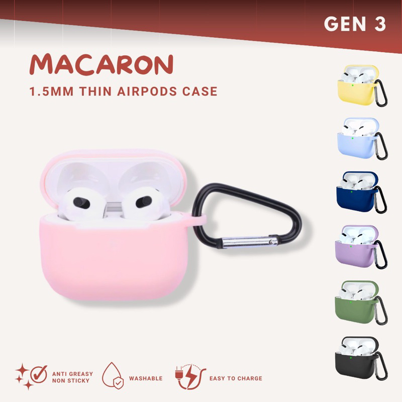 Jual [Awksome] Airpods Case Macaron Gen 3 / Silicone Soft Casing ...
