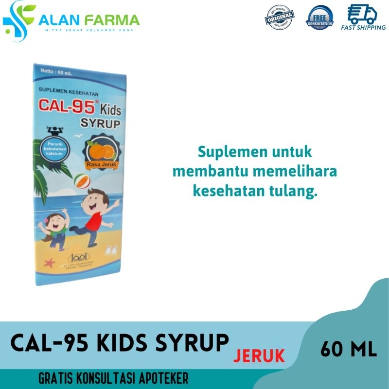 Jual Cal-95 Kids Sirup | Cal 95 Sirup | Suplemen Kalsium Anak | Shopee Indonesia