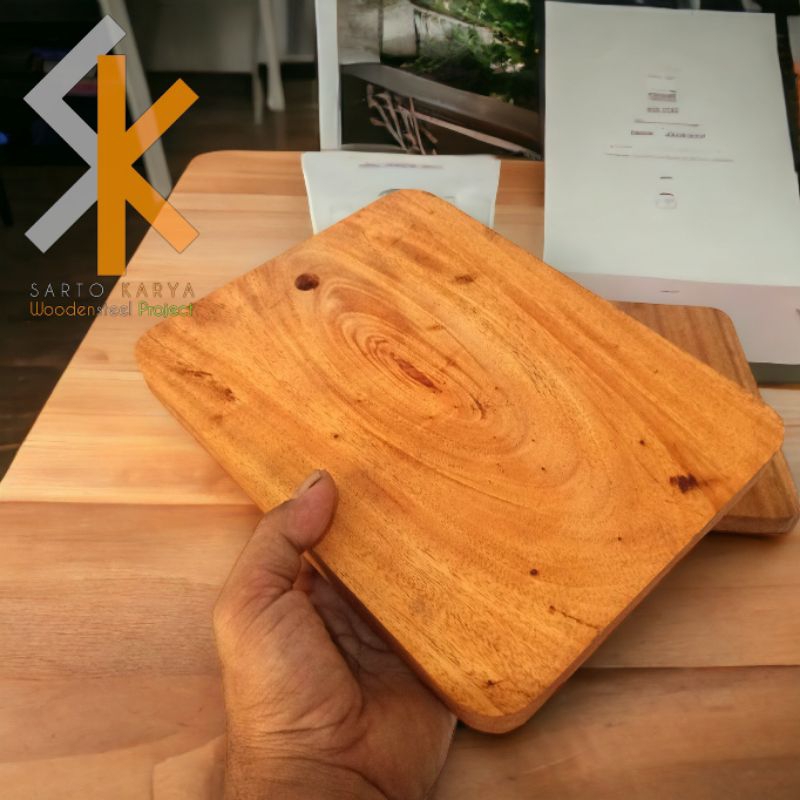 Jual Talenan Kayu Mahoni Tebal! Ukuran 25 x 19 x 2 Cm Wooden Cutting ...