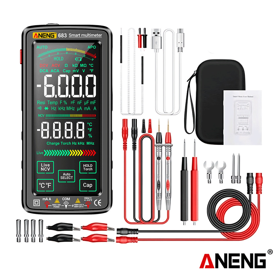 Jual Aneng 683 Pro Smart Touch Screen Multimeter AC/DC Voltage Test ...