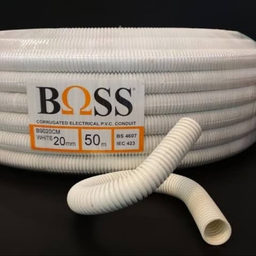 Jual Selang Flexible Conduit BOSS PVC 20mm Warna Hitam Atau Putih ...