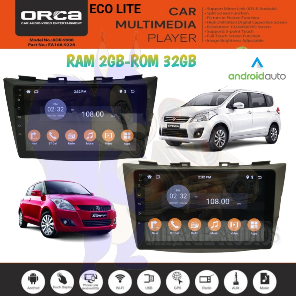 Jual Head Unit Android Orca Eco Lite Suzuki Ertiga - Swift 9 inch Pnp ...