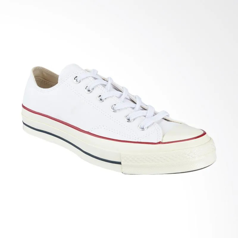 Jual Sepatu 70s low sol glossy mengkilap optical white putih lis merah ...