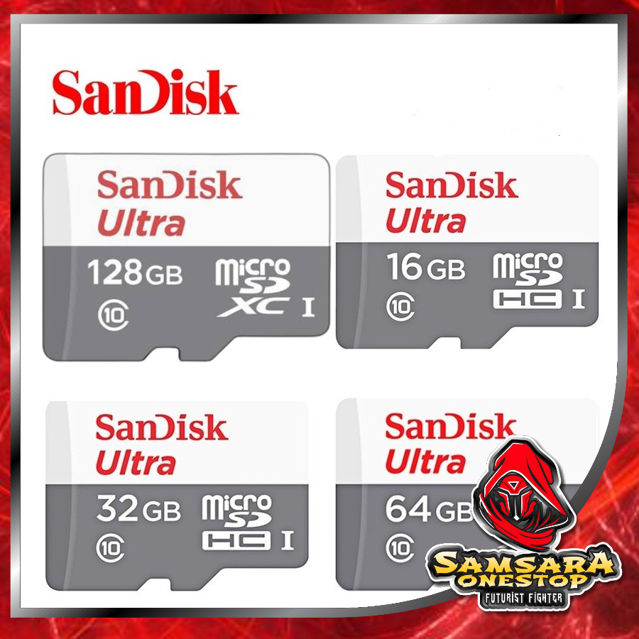 Jual Sandisk Ultra Micro SD 100Mbps CLASS 10 16gb 32gb 64gb 128gb | Shopee Indonesia