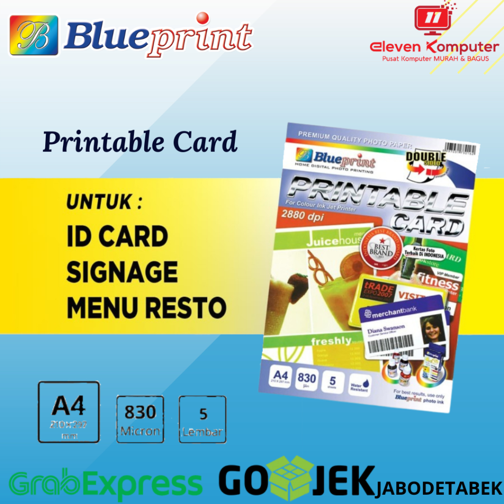 Jual Printable Card A4 Blueprint Kertas PVC | Shopee Indonesia