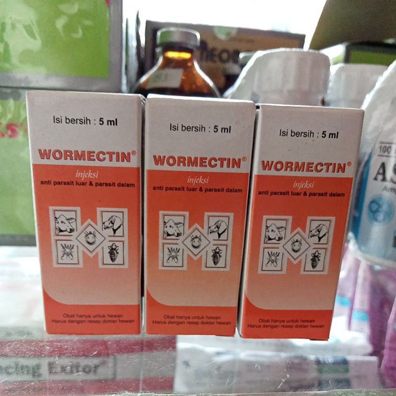 Jual Wormectin 5ml/ Infeksi Anti parasit luar dan dalem/ Obat gudik ...