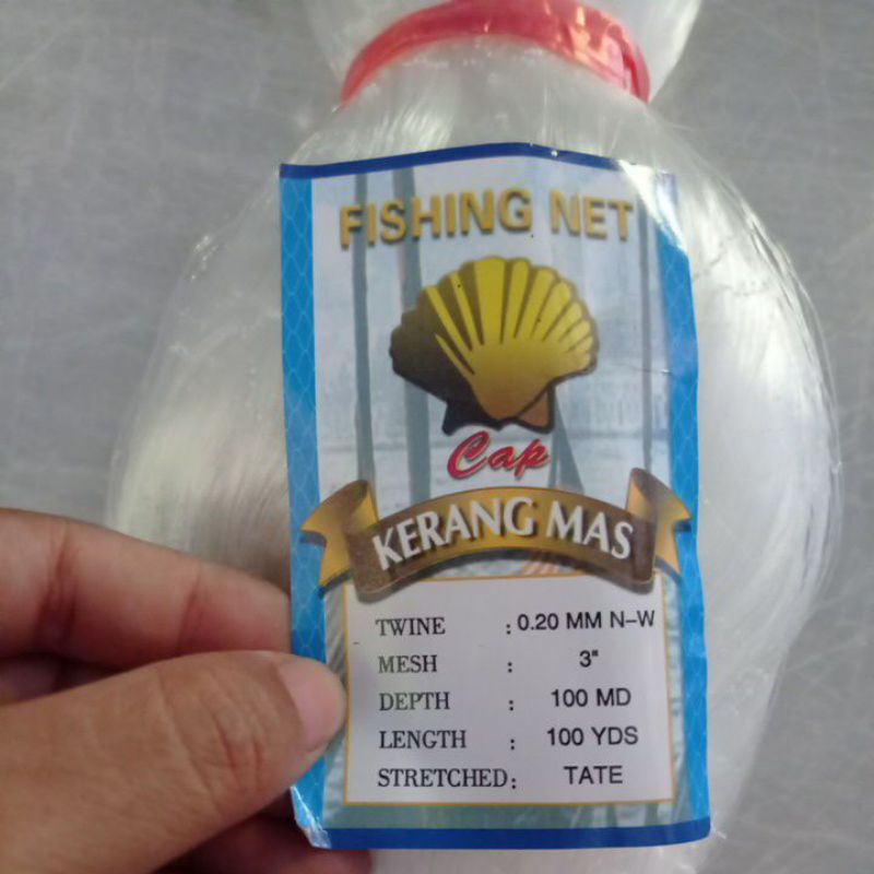 Jual Jaring ikan 3 inchi 0.20 100md/100yds tate jaring ikan import kwalitas bagus pukat ikan ...