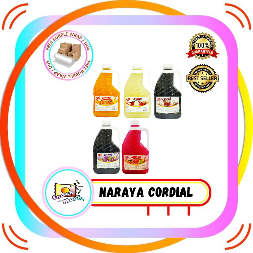 Jual Naraya Cordial Sirup Guava Sarsi Grape Orange Leci 1 Liter Syrup ...