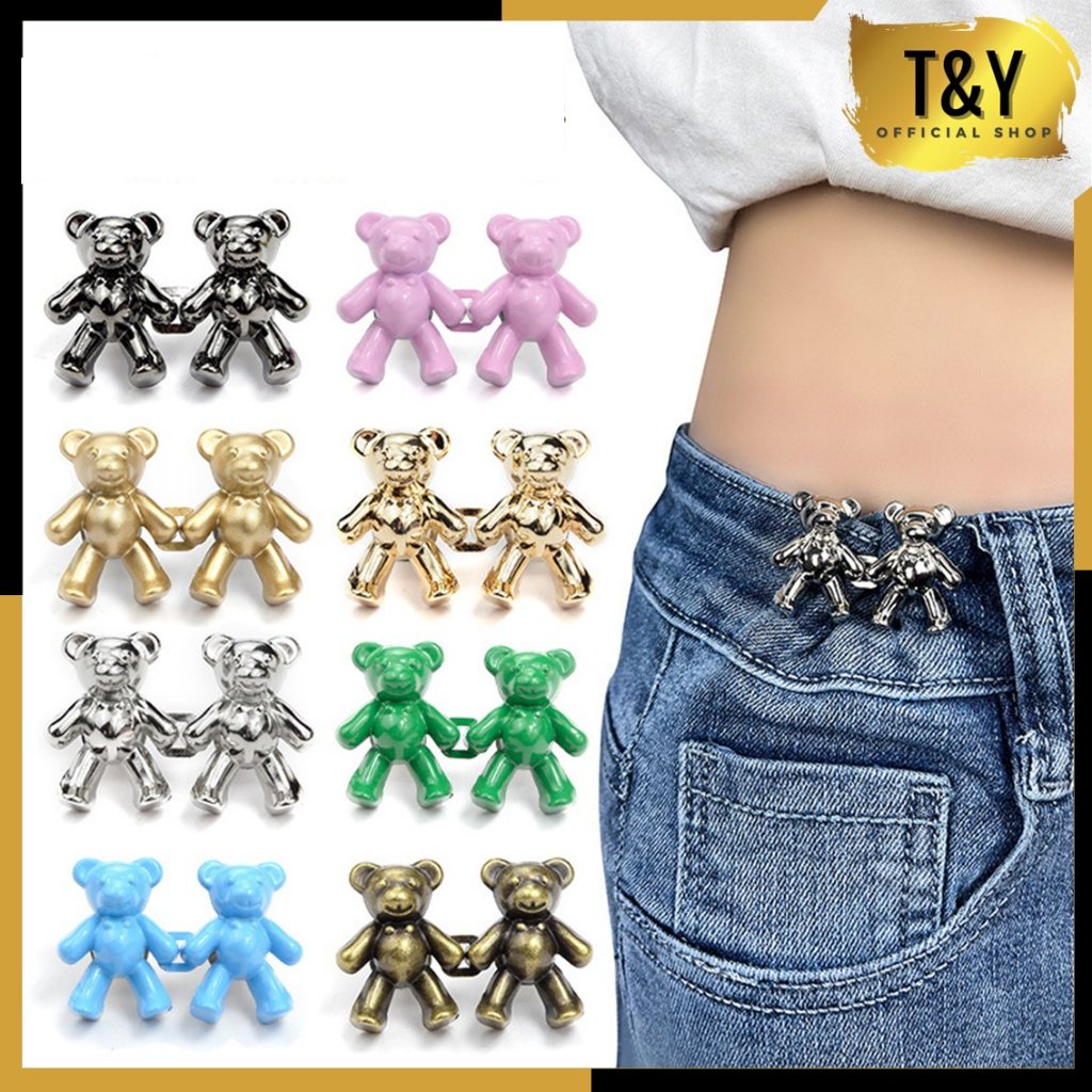 Jual T&Y Kancing jeans bentuk beruang Bahan Metal Dapat Dilepas Kancing ...