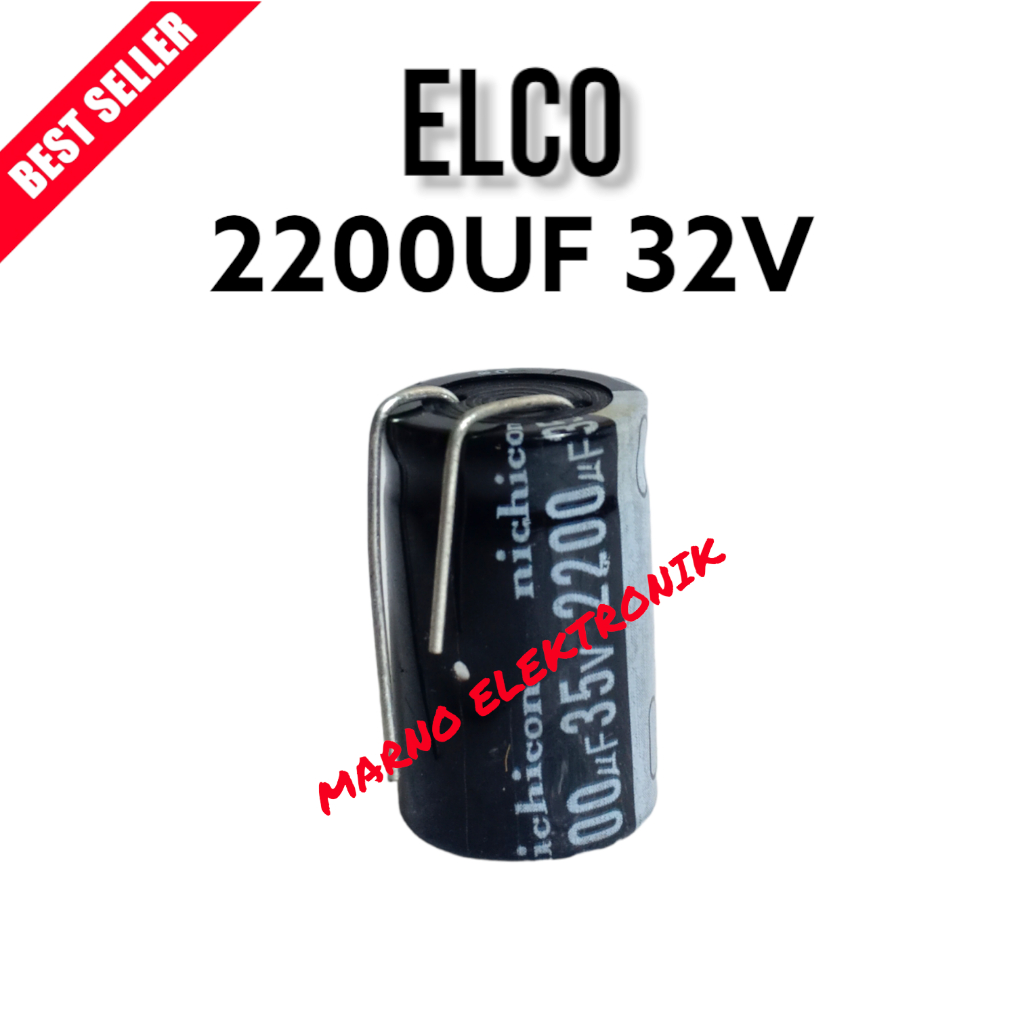 Jual CAPASITOR KAPASITOR ELCO 2200UF 35V 2200 UF 35 V ASLI ORI ORIGINAL ...