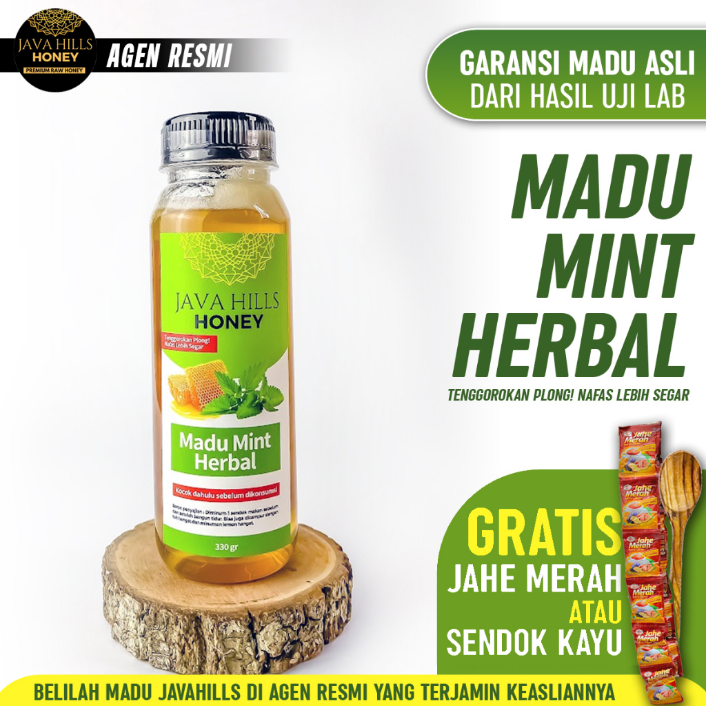 Jual java hills honey madu mint herbal batuk flu asma Javahills honey ...