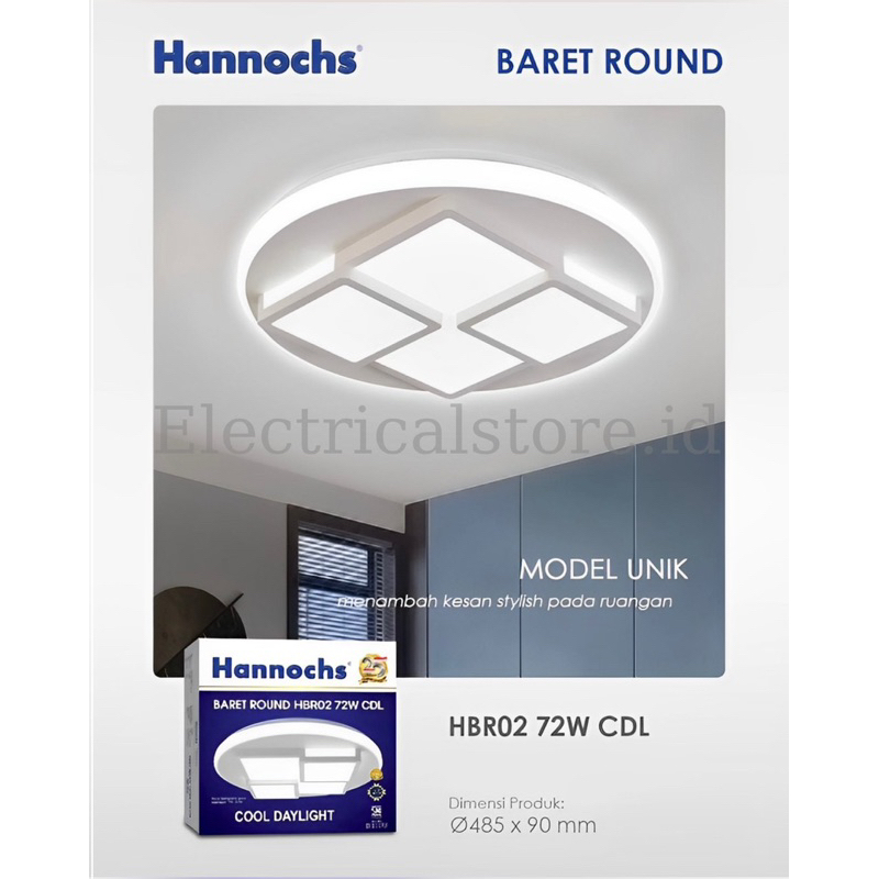 Jual Bola Lampu LED Baret Round HBR02 72W Hannochs - Cahaya Putih ...