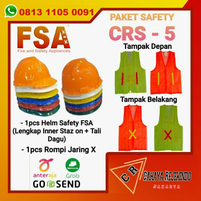 Jual Paket Helm Safety FSA (Warna Cerah) + Rompi Jaring X | Helm Proyek ... Jual Paket Helm Safety FSA (Warna Cerah) + Rompi Jaring X | Helm Proyek ...