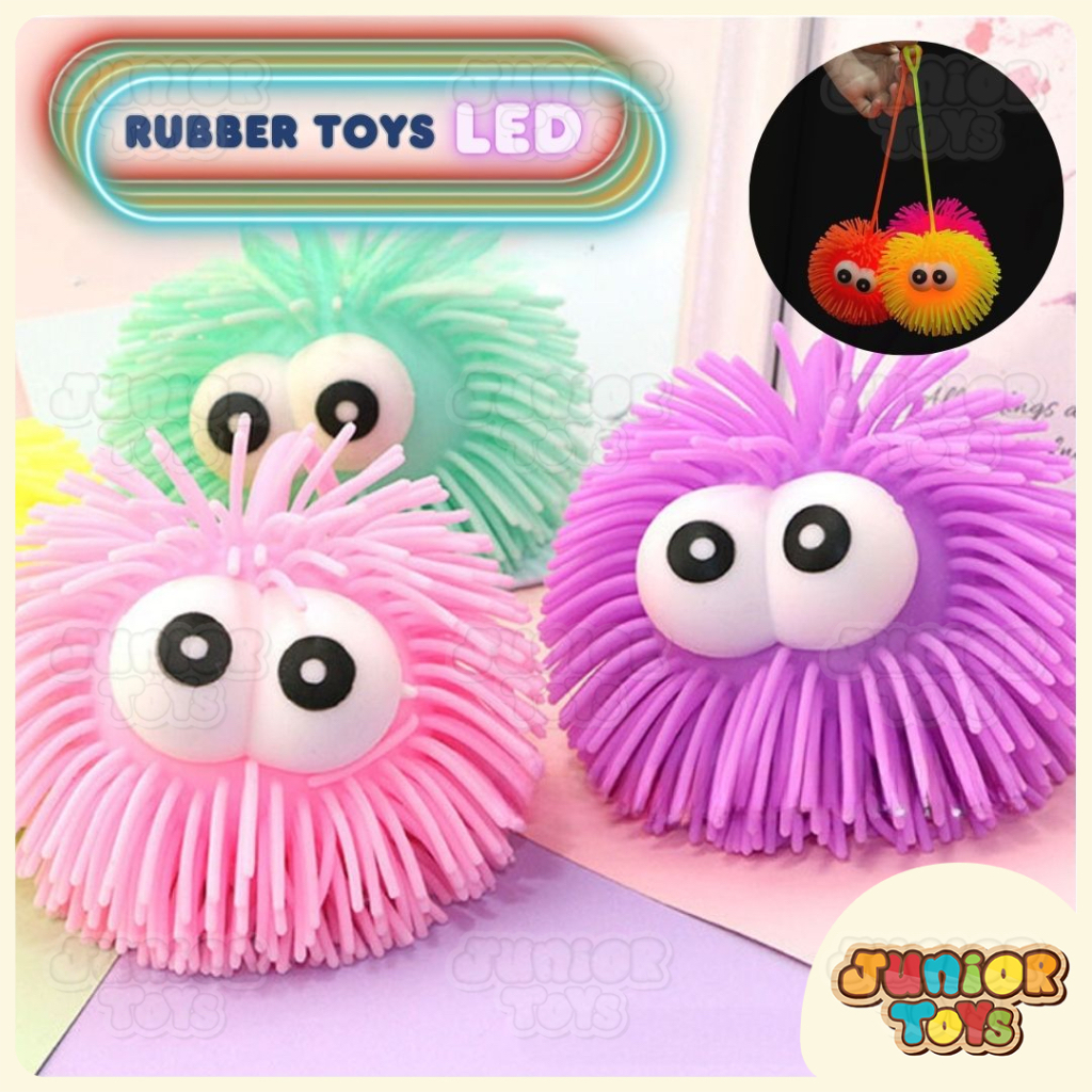 Jual Mainan Ubur Ubur Mata Lucu Yoyo Karet Nyala Lampu Rubber Toys ...