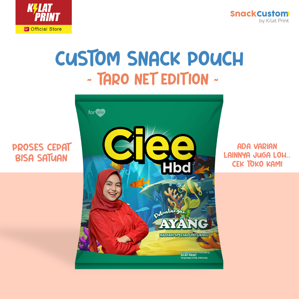 Jual Snack Custom Foto Teks Bungkus Pouch Jumbo Ala Taro Net Edition ...