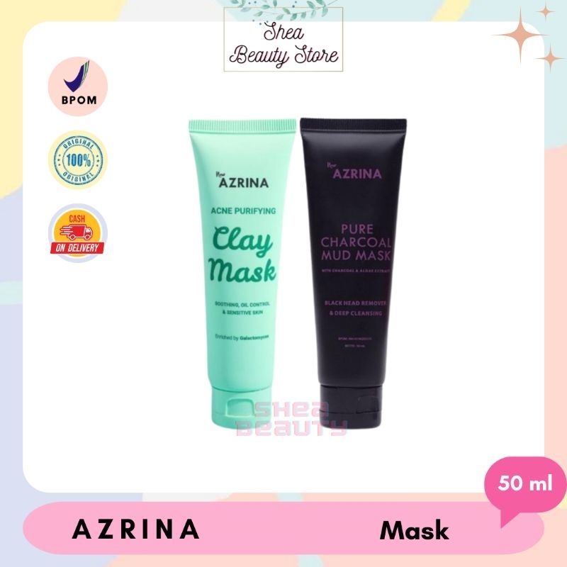 Jual Azrina Pure Charcoal Mud Mask|Acne Purifying Clay Mask | Shopee ...