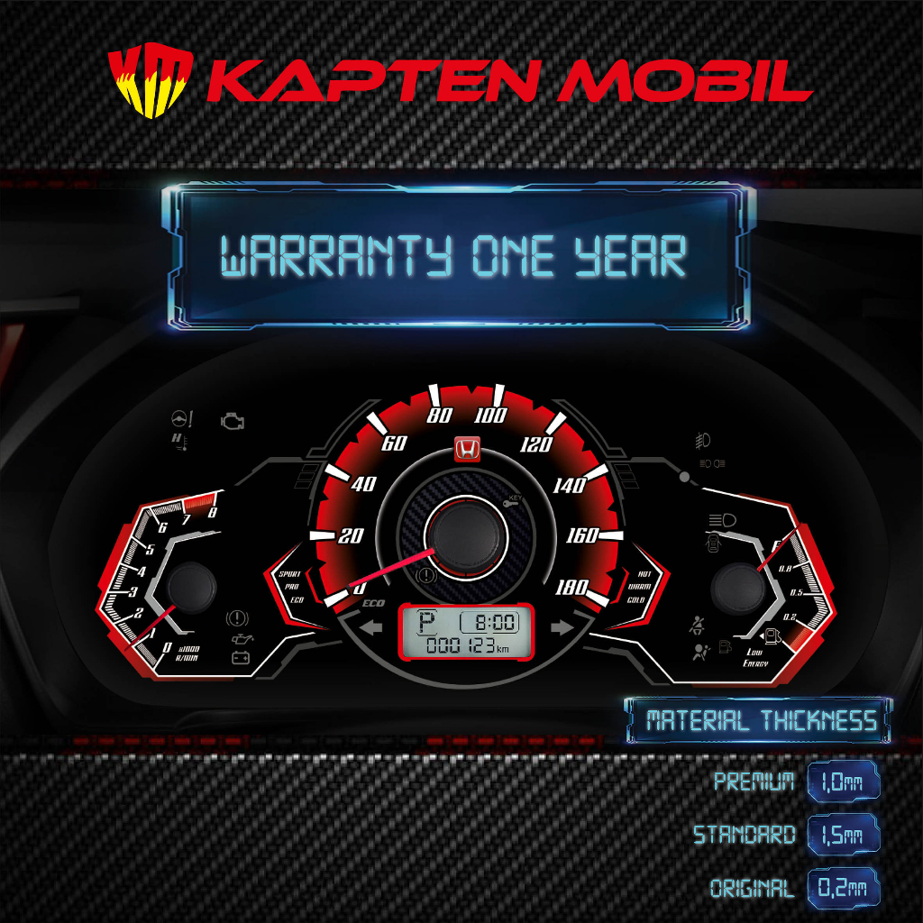 Jual Custom Panel Speedometer Mobil Brio/Mobilio Speed Red V2 | Shopee ...