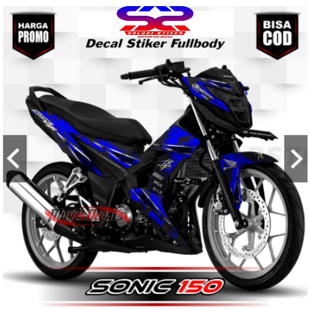 Jual Stiker Decal Honda Sonic 150 Motif\Biru Stiker FullBody | Shopee ...