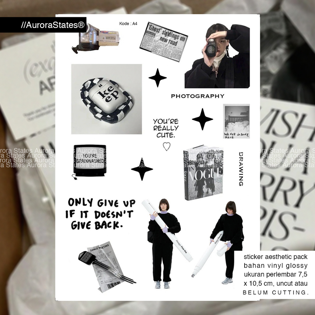 Jual Sticker Vintage Vogue | Stiker aesthetic jurnal book | stiker ...
