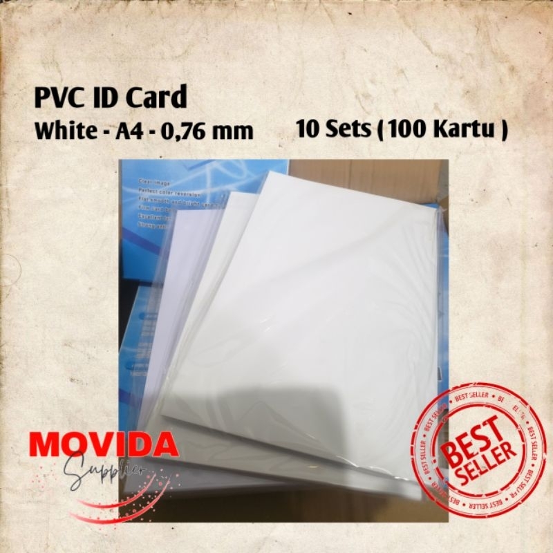 Jual PVC Id Card / Kertas PVC Id Card A4 Inkjet / PVC Id Card A4 isi 10 sets (100 kartu ...