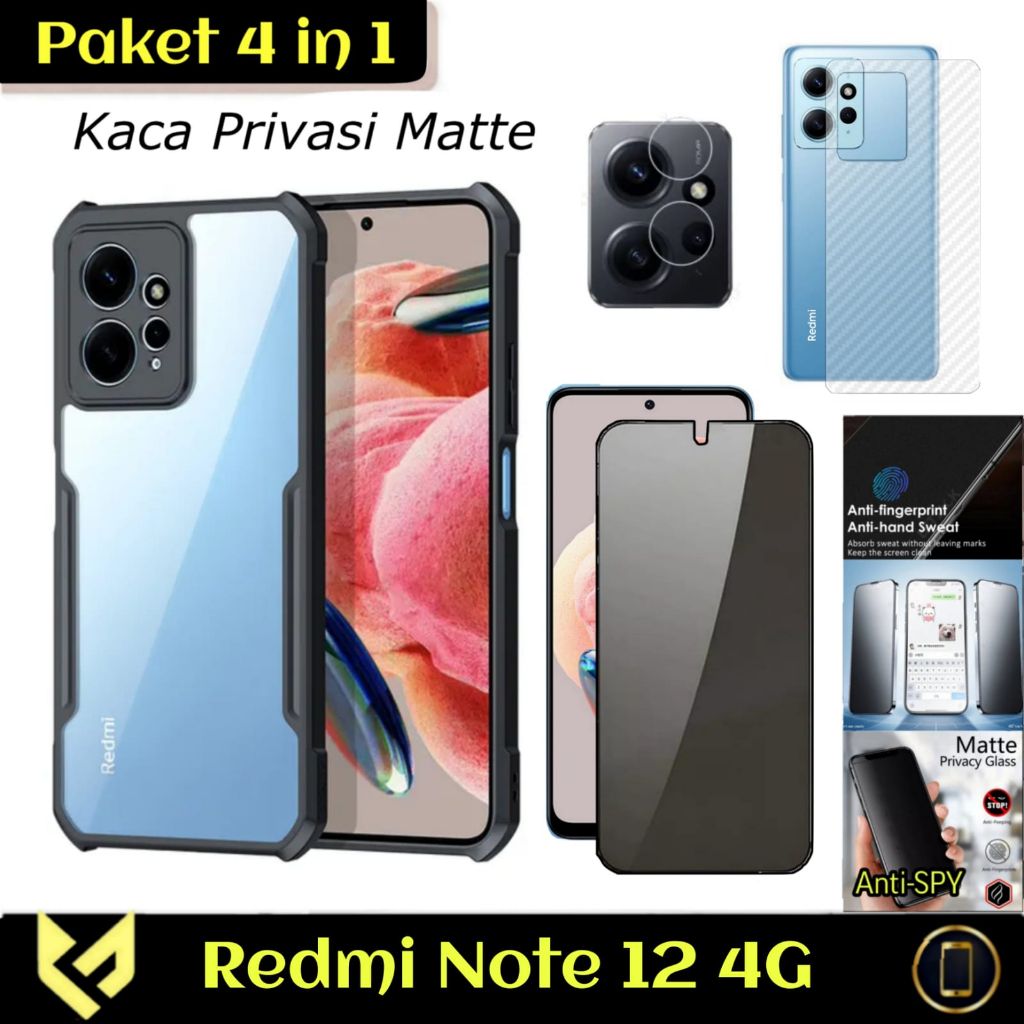 Jual PROMO Paket 4IN1 Case REDMI NOTE 12 4G / REDMI NOTE 12 PRO 5G ...